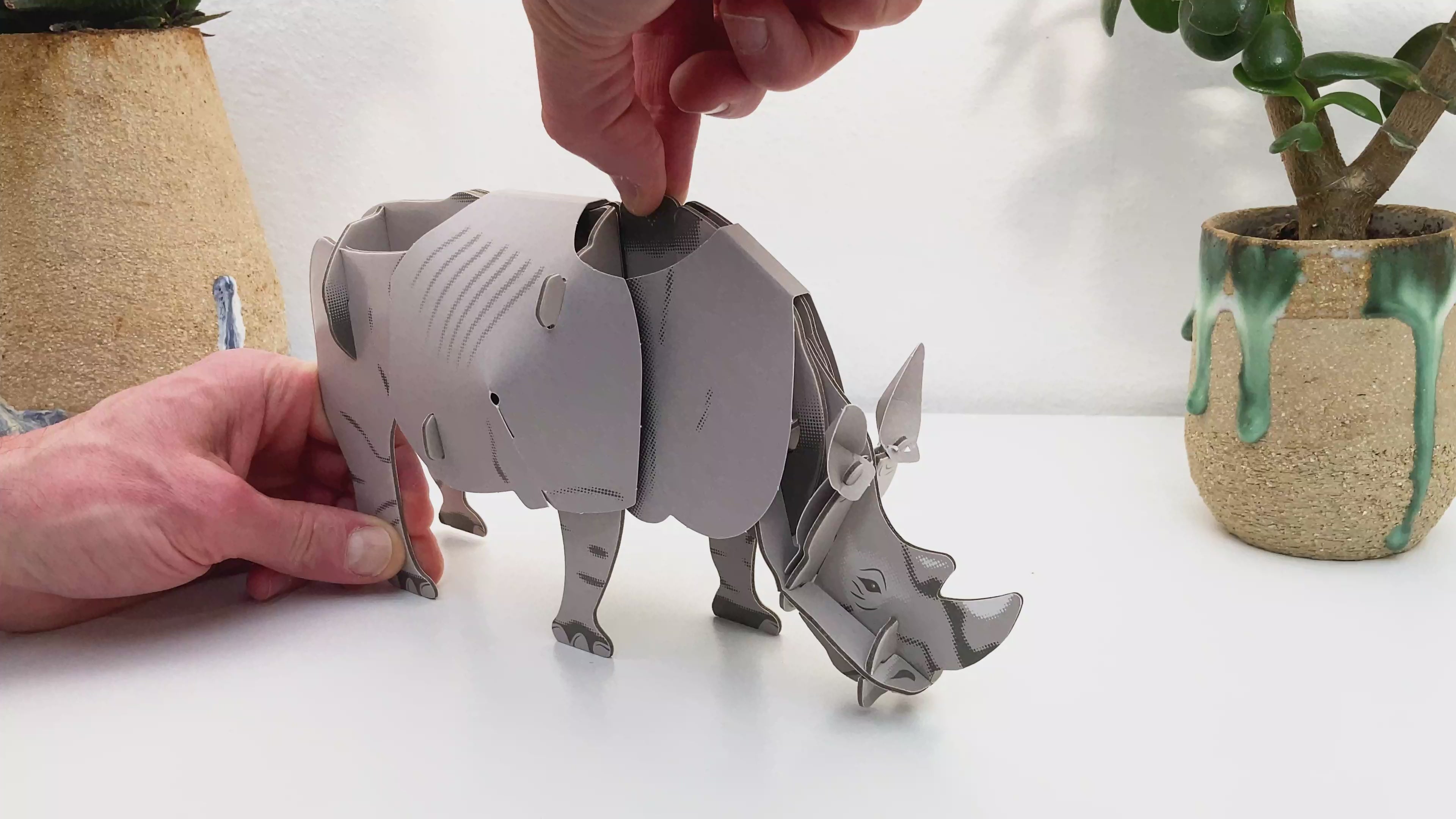 STEM Build - White Rhino with Moving Mechanisms – LittleShop Toys